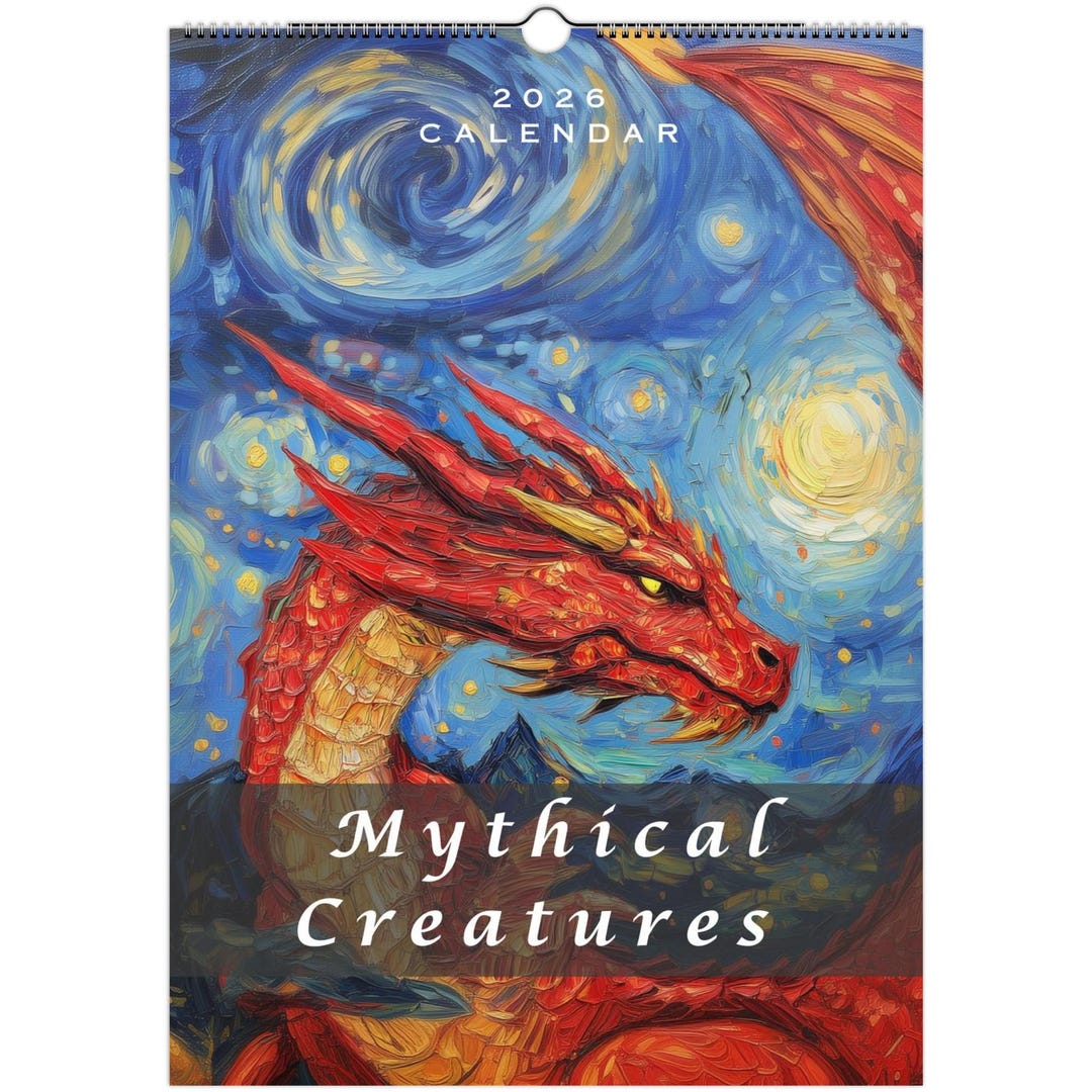 Mythical Creatures Wall Calendar Art 2026 (A3 - UK & Rest of the World ...