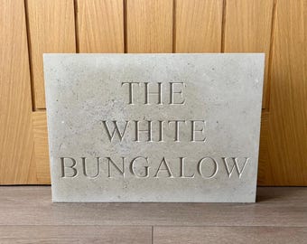 Deeply Engraved Stone House Sign 500 X 150 X 50mm - Etsy UK