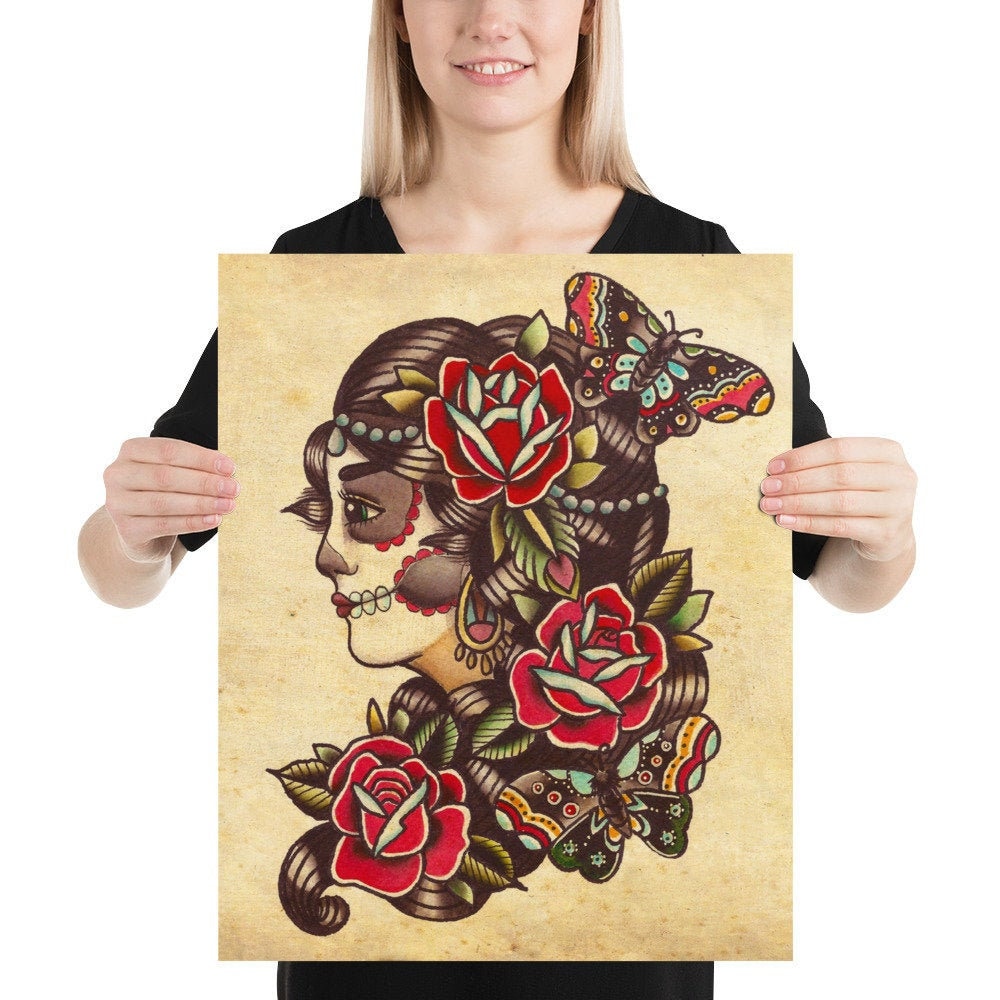 Day Of The Dead Gypsy Skull Tattoo