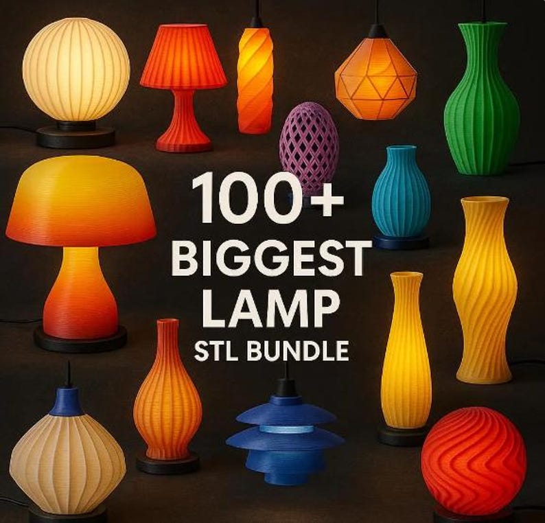 100+ Lamp STL Files Bundle: 3D Printable Modern & Vintage Light Shades ...