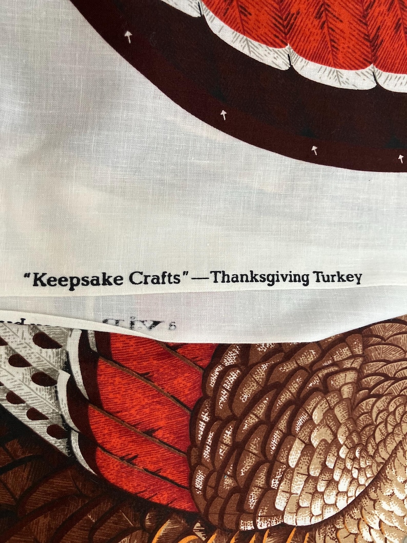 Vintage Thanksgiving Turkey Sewing Panel | Stuffed Autumn Craft Fabric ...