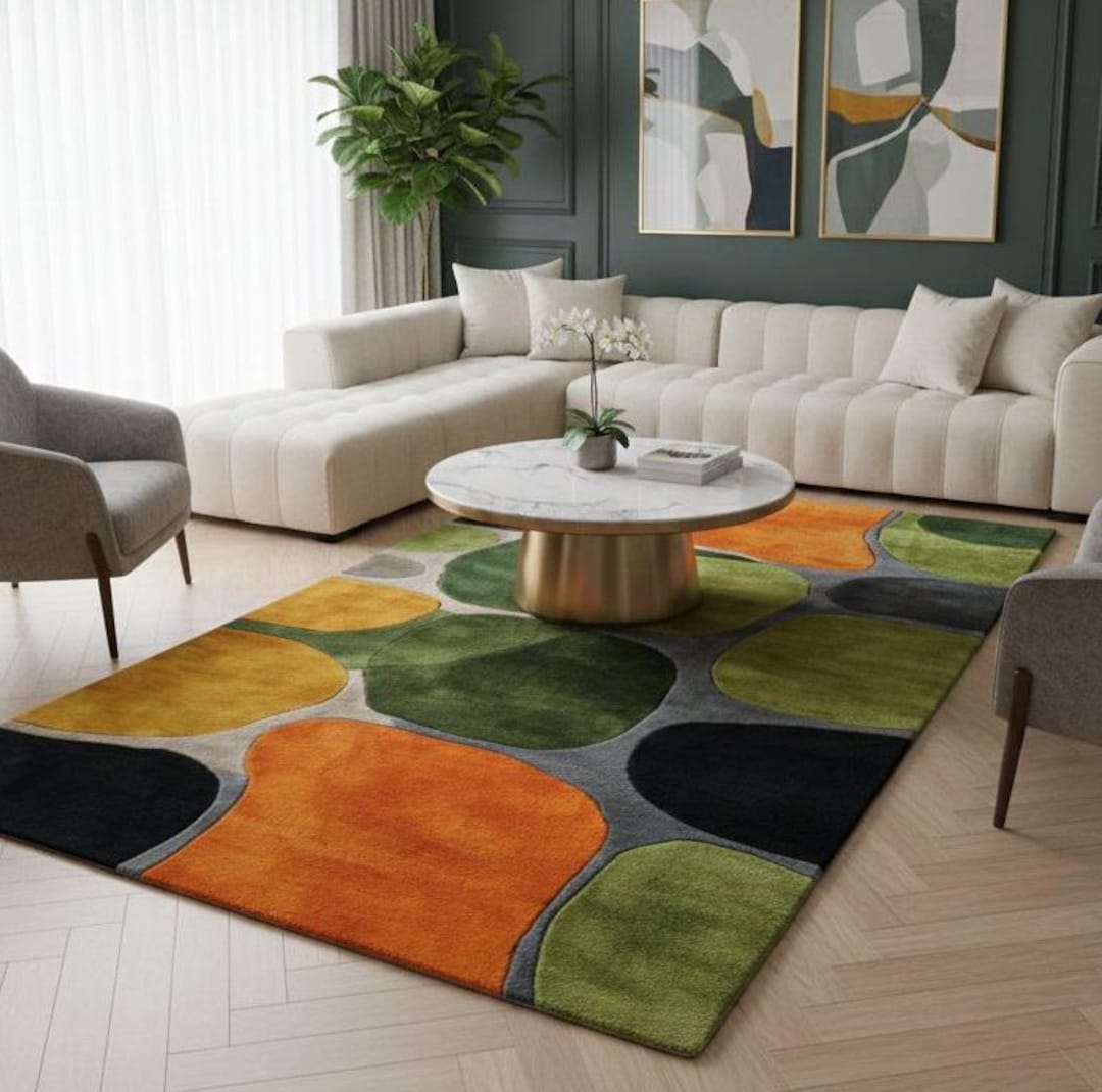 Modern Abstract Multicolor Area Rug – Handcrafted Designer Carpet for ...