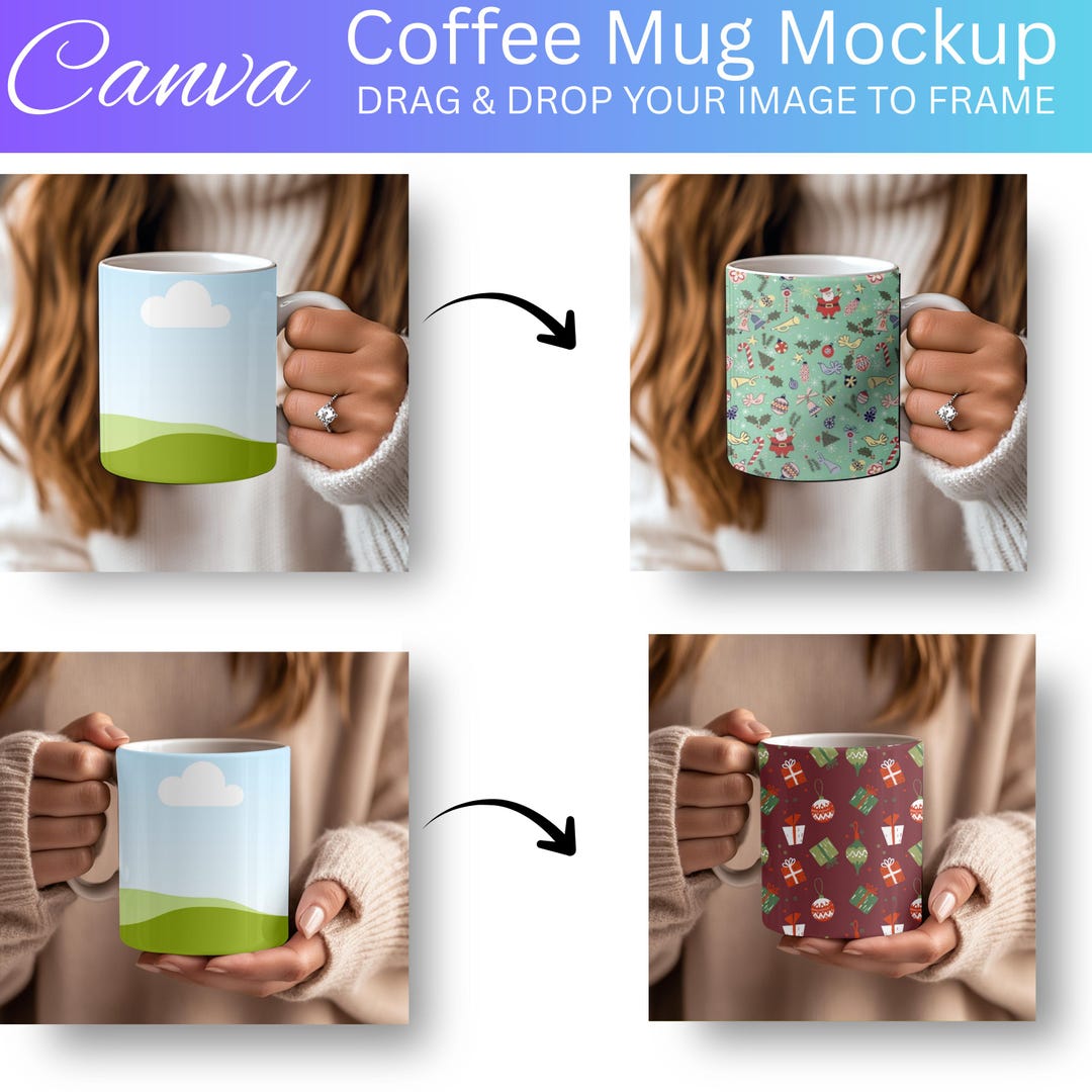 Canva Mug Mockup Bundle | 52 Editable Ceramic Mockups (digital Download ...