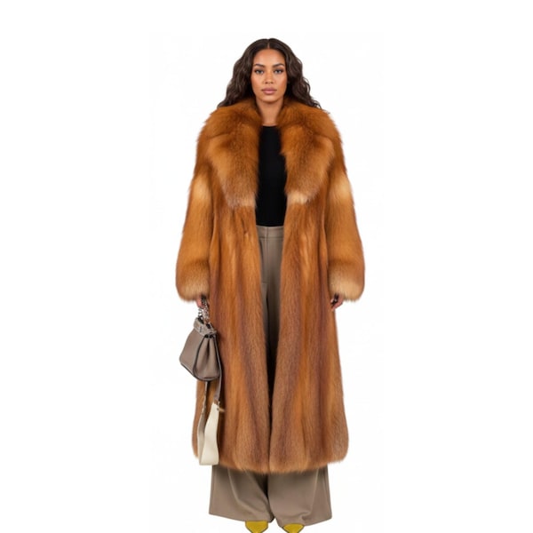 Maxi Red Fox Coat - Etsy UK