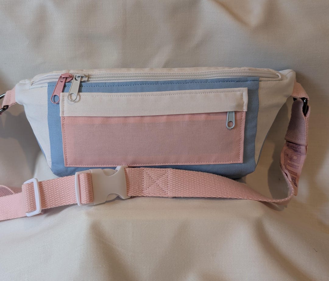 Angel Bag - Cotton Sling/bum Bag in Trans Pride Flag Colours - Etsy