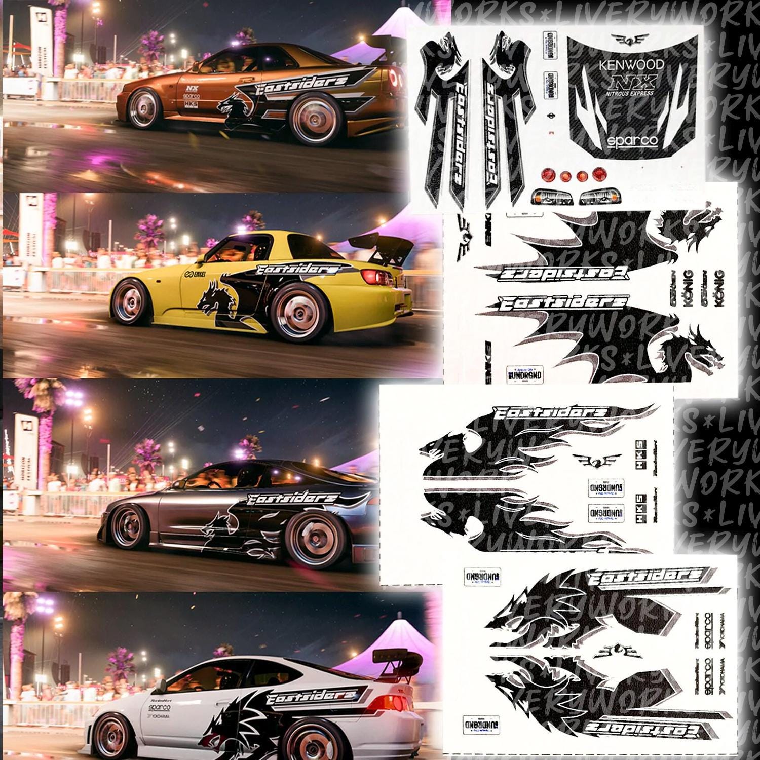 Need for Speed Eastsiders Eddie's Skyline R34 & Team | White Toner ...