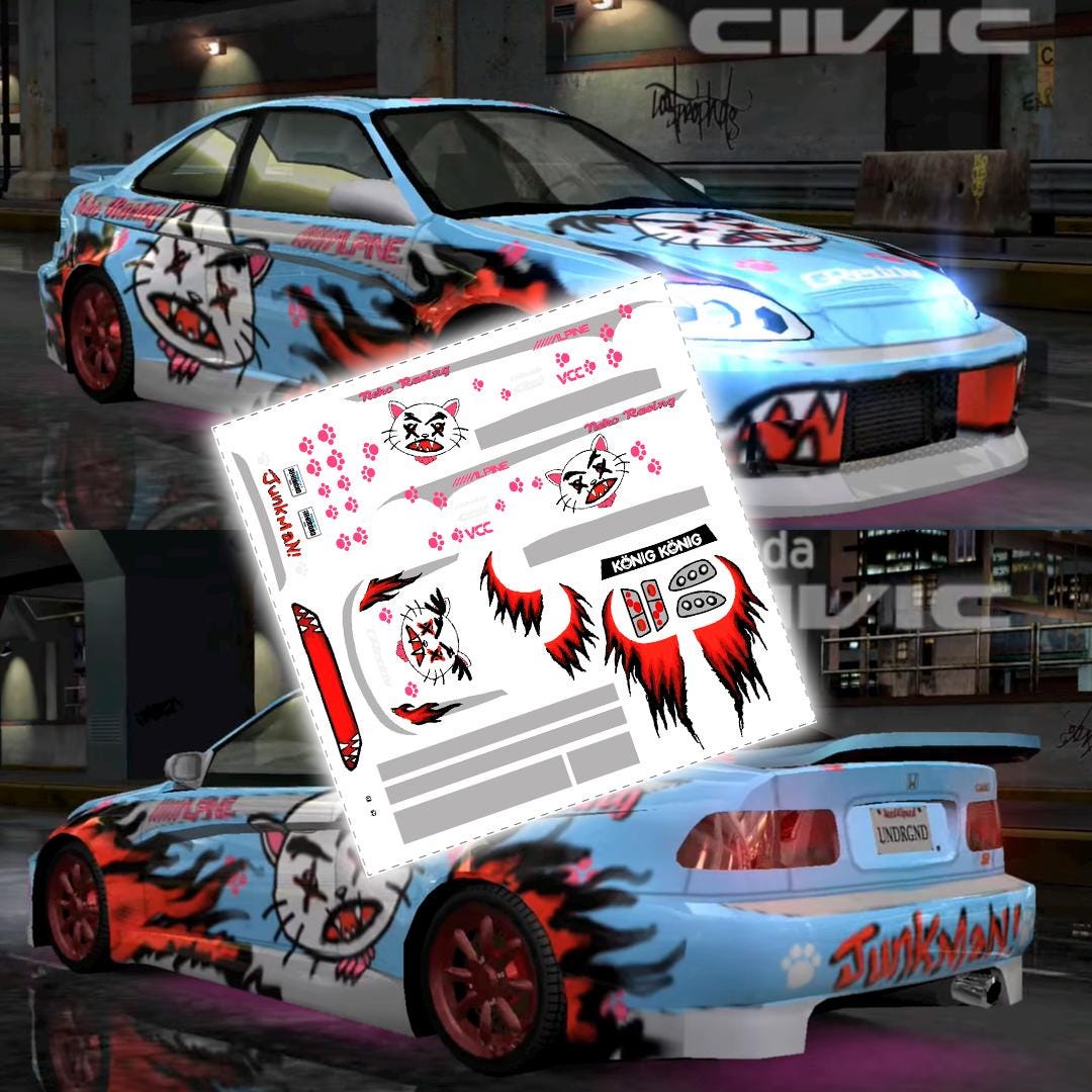 Junkman's Civic NFS Underground Decals | 1/64, 1/24, 1/10 Scale - Etsy