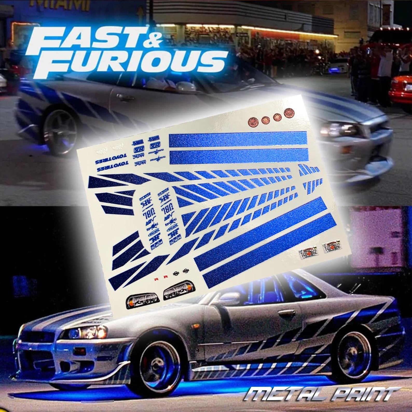 2F2F Brian's Skyline R34 Livery | White Toner Waterslide Decals and ...