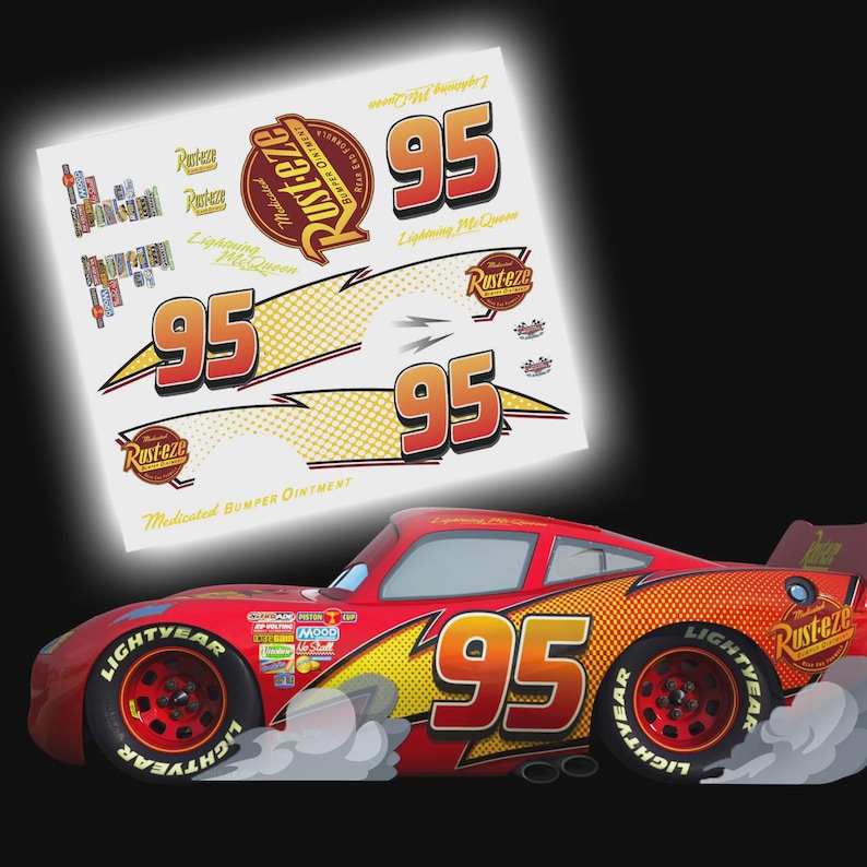 Lightning Mcqueen White Toner Waterslide Decals for 1:64 HW Models - Etsy