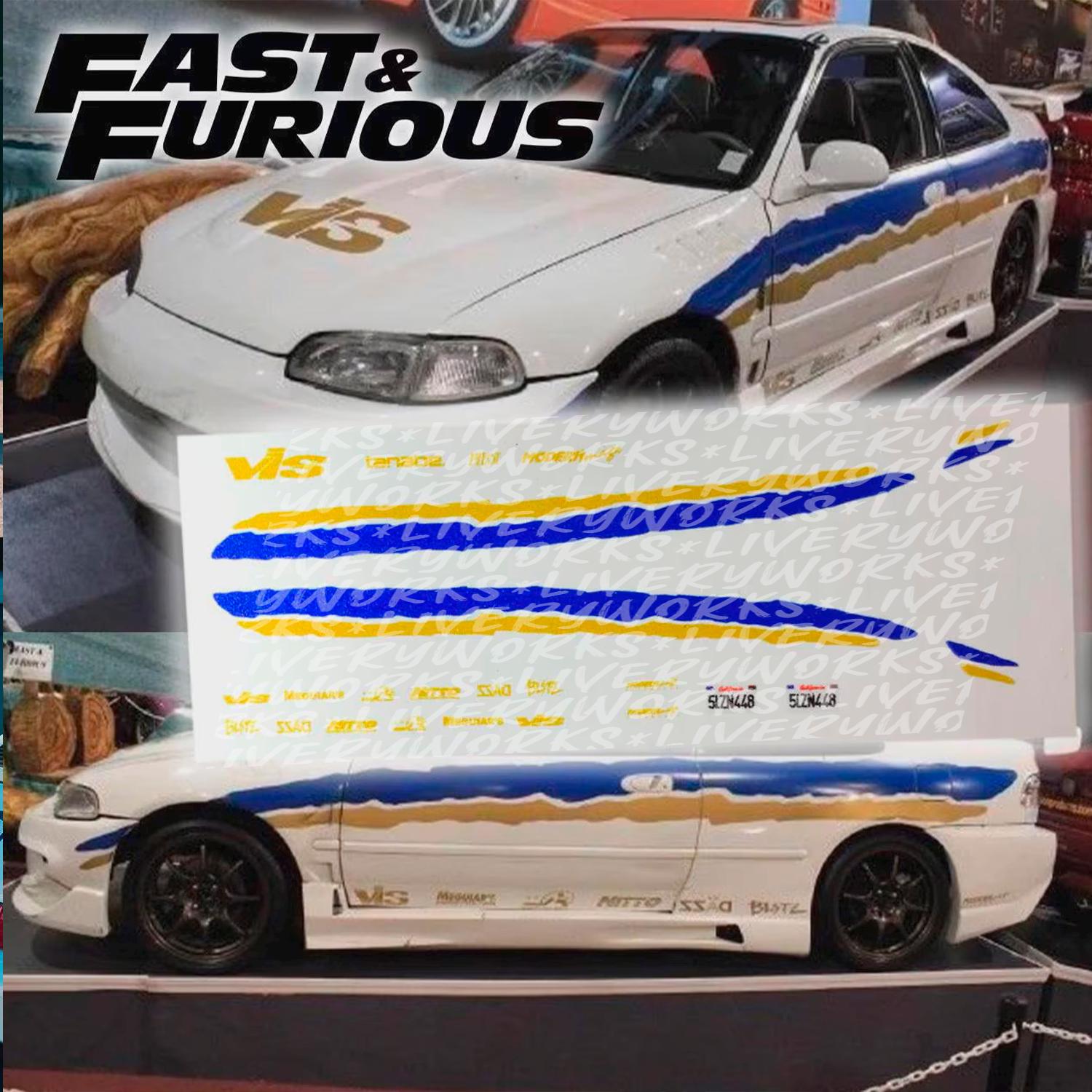 The Fast & the Furious Danny's Civic | White Toner Waterslide Decals ...