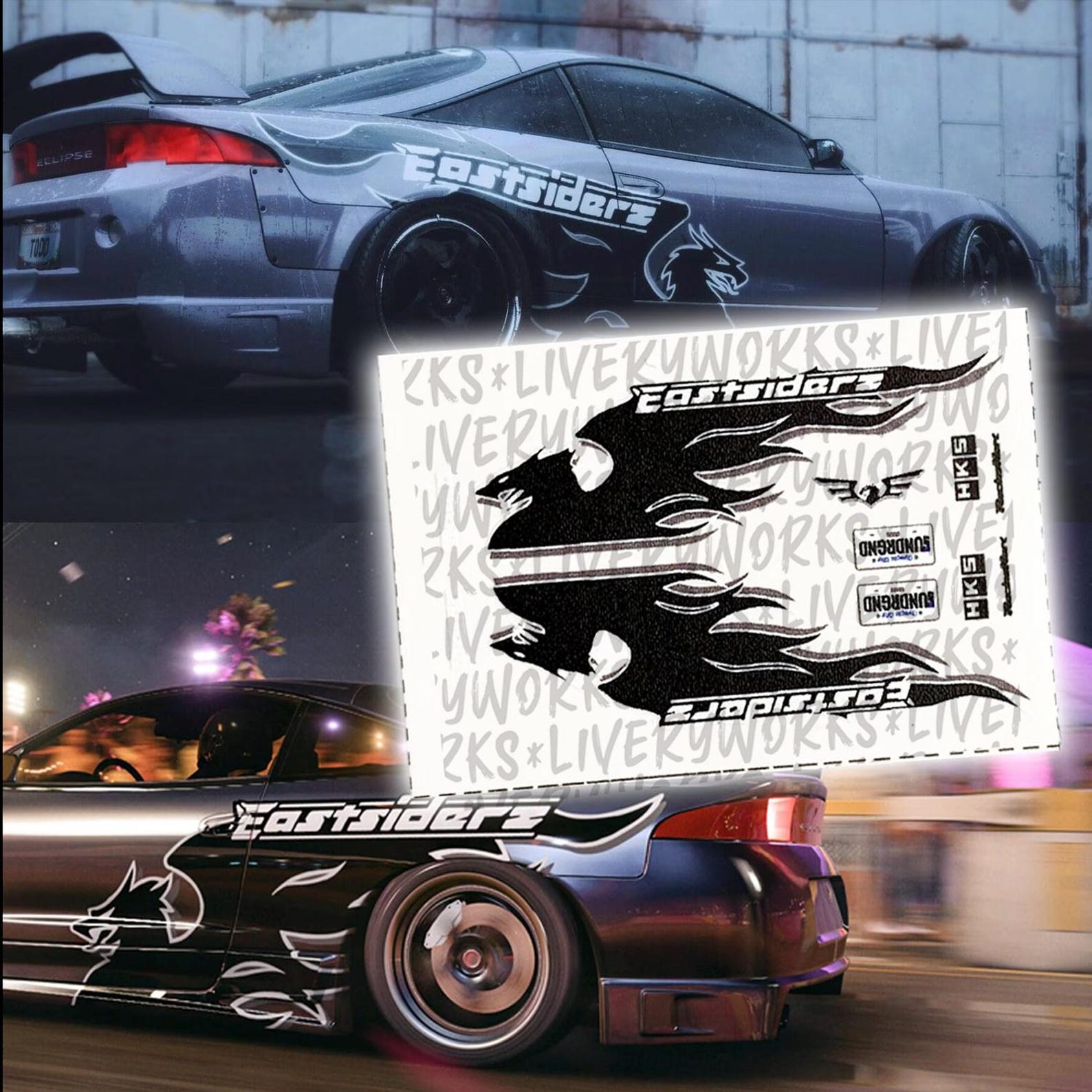 Need for Speed Eastsiders Eddie's Skyline R34 & Team | White Toner ...