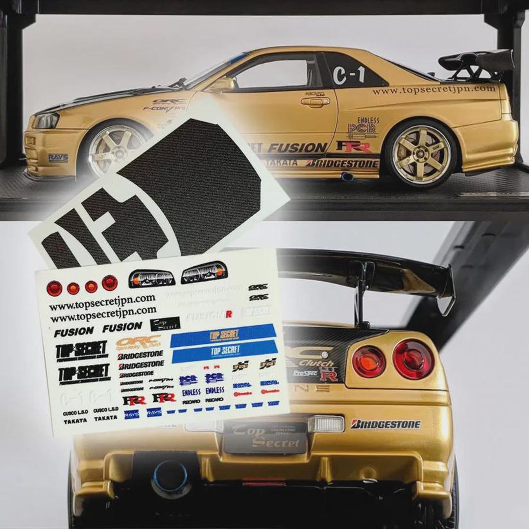 1/24 1/64 Top Secret Skyline R34 White Toner Waterslide Decals - Etsy ...