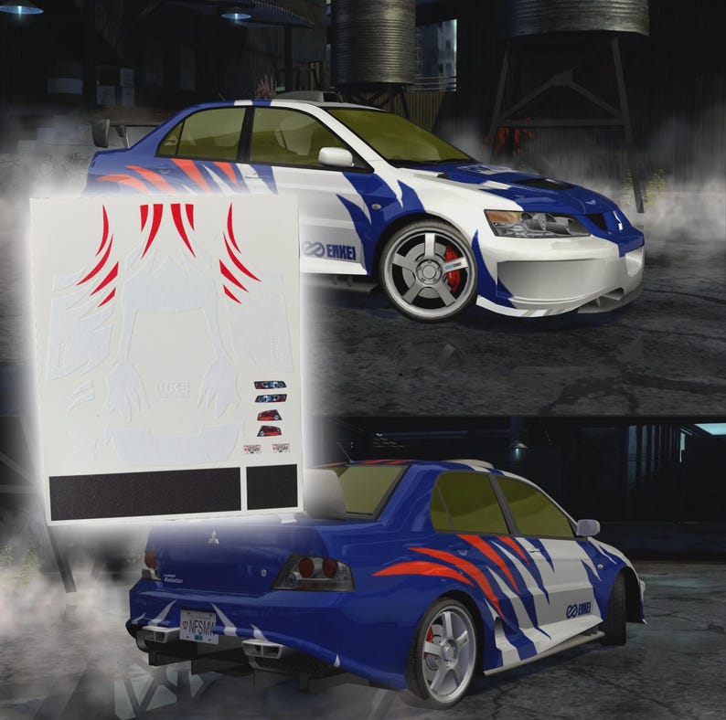 1:64 NFS MW Earl's Evo | Waterslide Decals for HW Models - Etsy