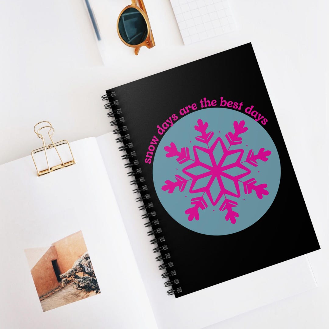 Winter Snowflake Spiral Notebook | Cozy Snow Days Journal - Etsy