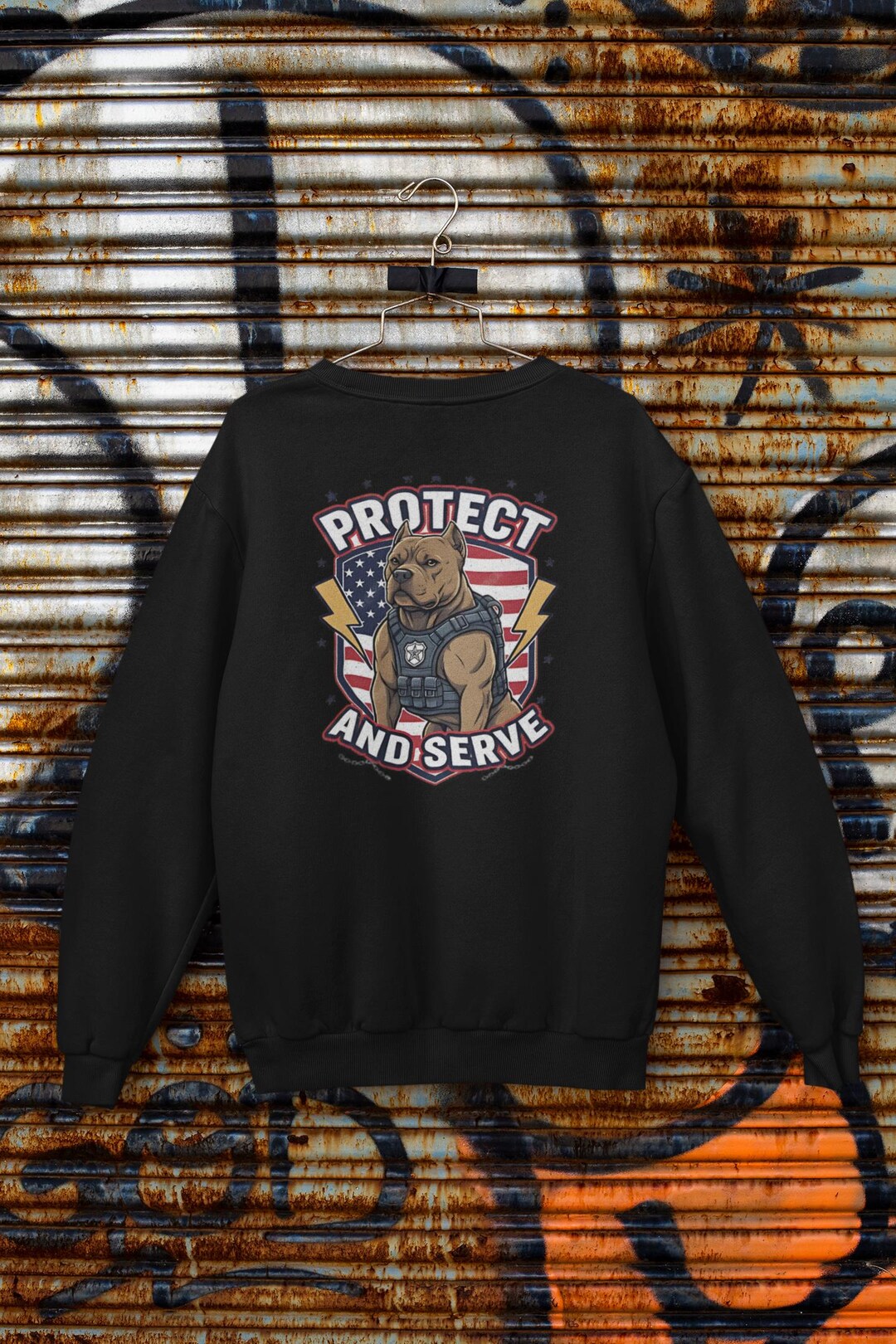 K9 Police Dog | Protect and Serve | American Flag | Tactical Badge ...
