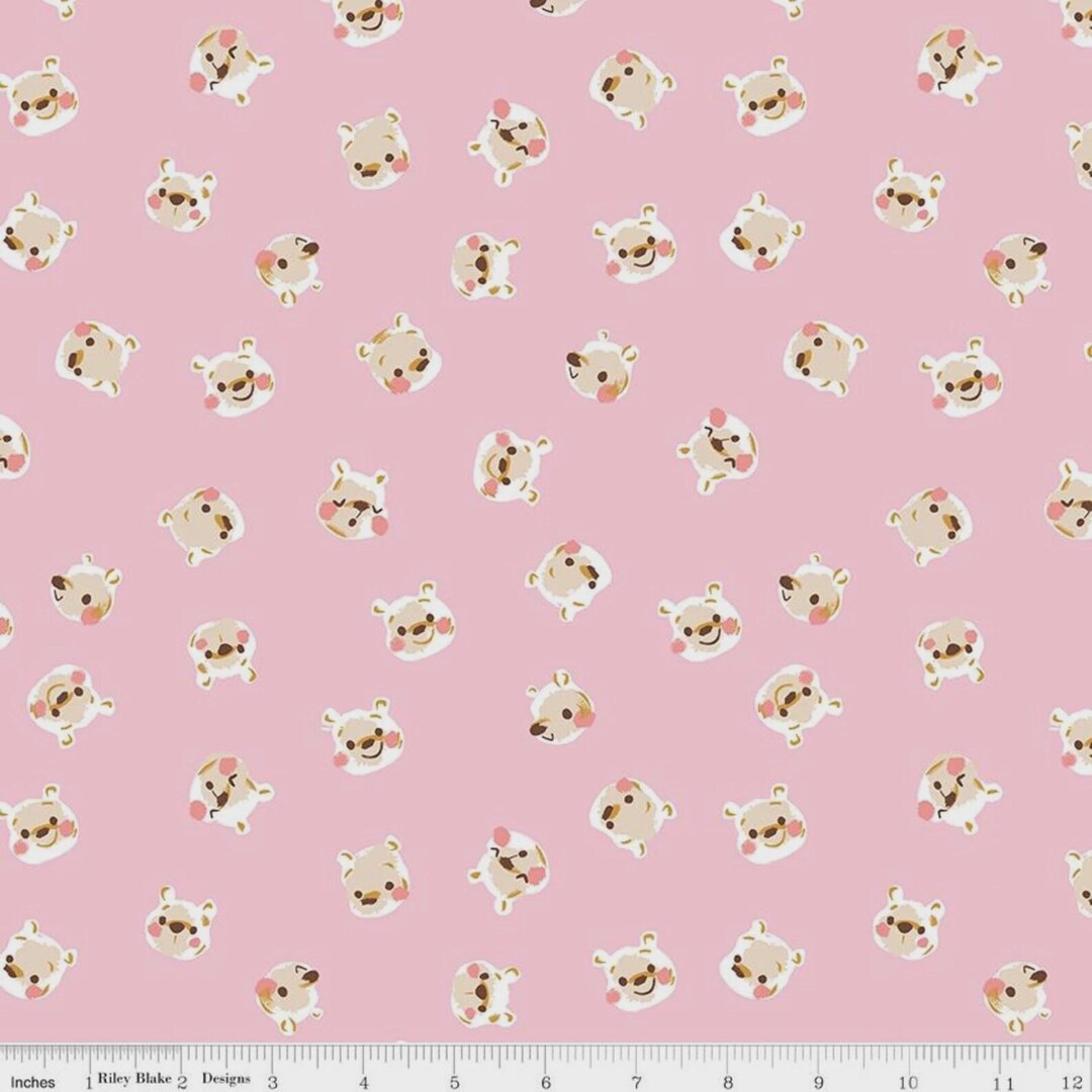 100 Aker Woods Pooh Brain Pink by Jill Howarth for Riley Blake 100% ...