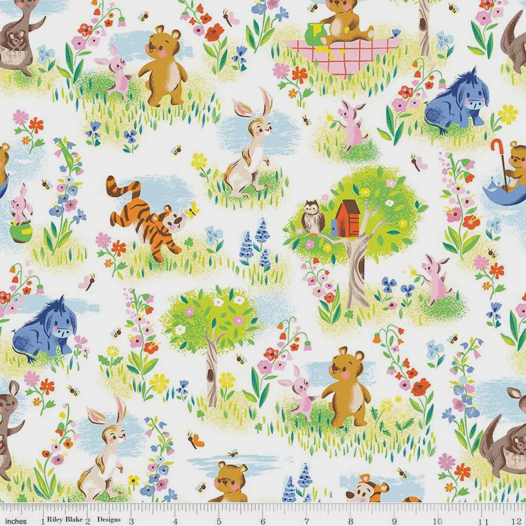 100 Aker Woods Main White by Jill Howarth for Riley Blake 100% Cotton ...