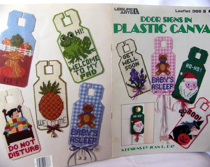 Plastic Canvas Patterns ( 4 ) Door Hangers Signs Instant Download PDF ...