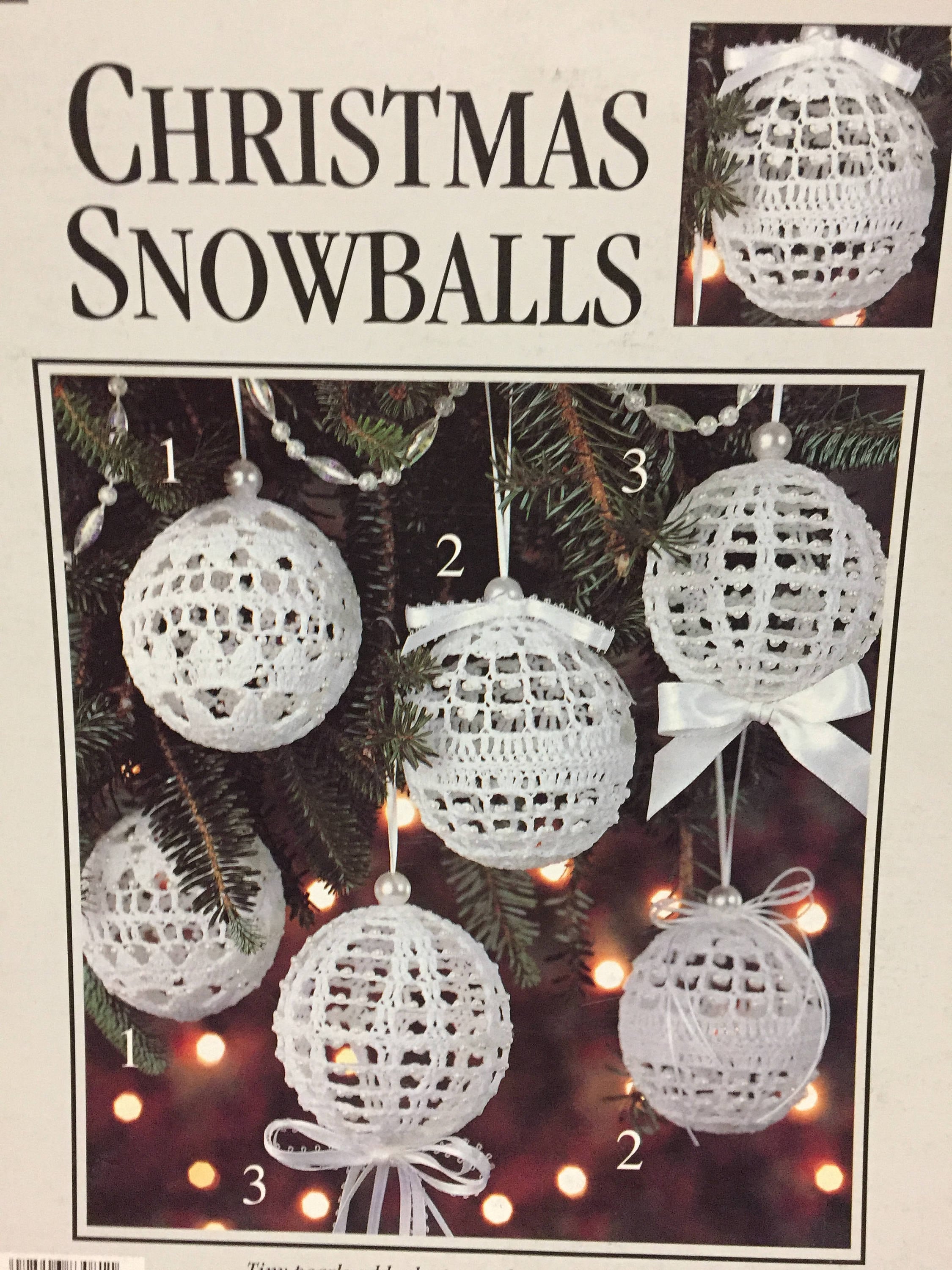 Christmas Crochet 3 Patterns Snowball Ornaments Victorian - Etsy