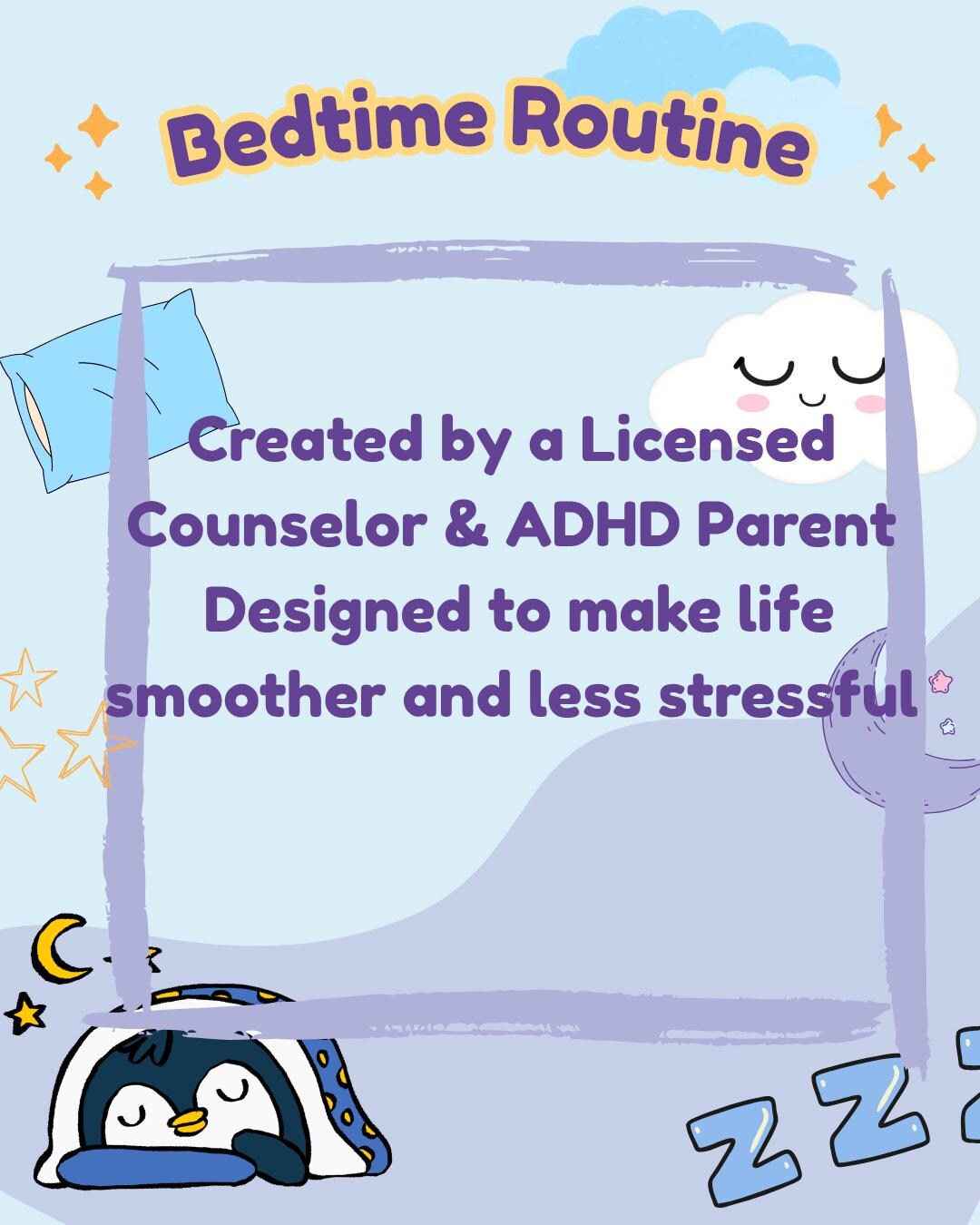 ADHD Bedtime Routine Chart for Kids | Printable Visual Schedule ...