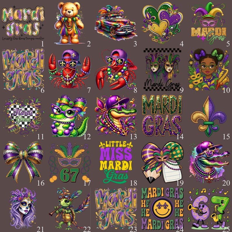 Funny Six Seven Meme Mardi Gras DTF Transfer, NOLA Festival Heat Press ...