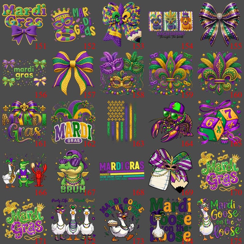 Funny Six Seven Meme Mardi Gras DTF Transfer, NOLA Festival Heat Press ...