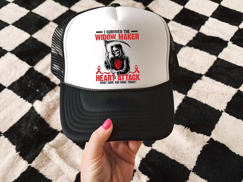 I Survived the Widow Maker Heart Attack Ribbon DTF Transfer - Ready to ...