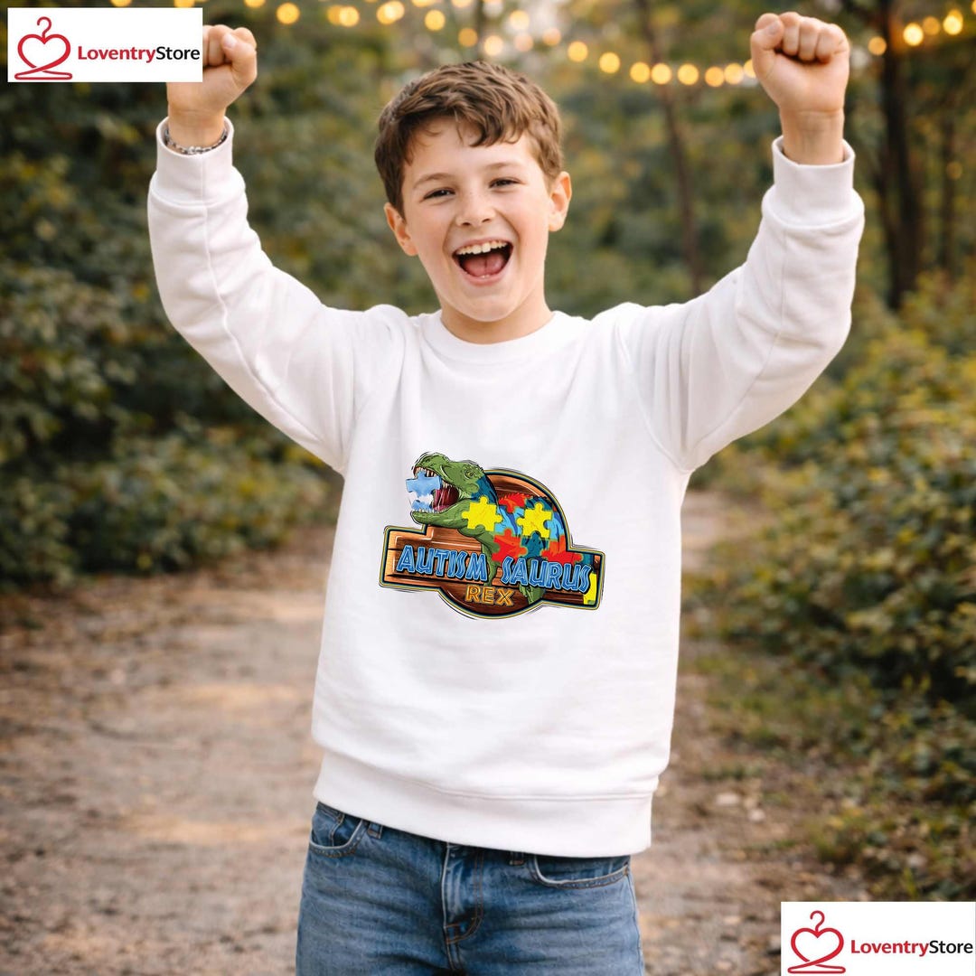 Autism Awareness Saurus Rex T-shirt, Dinosaur Puzzle Piece Tee - Etsy