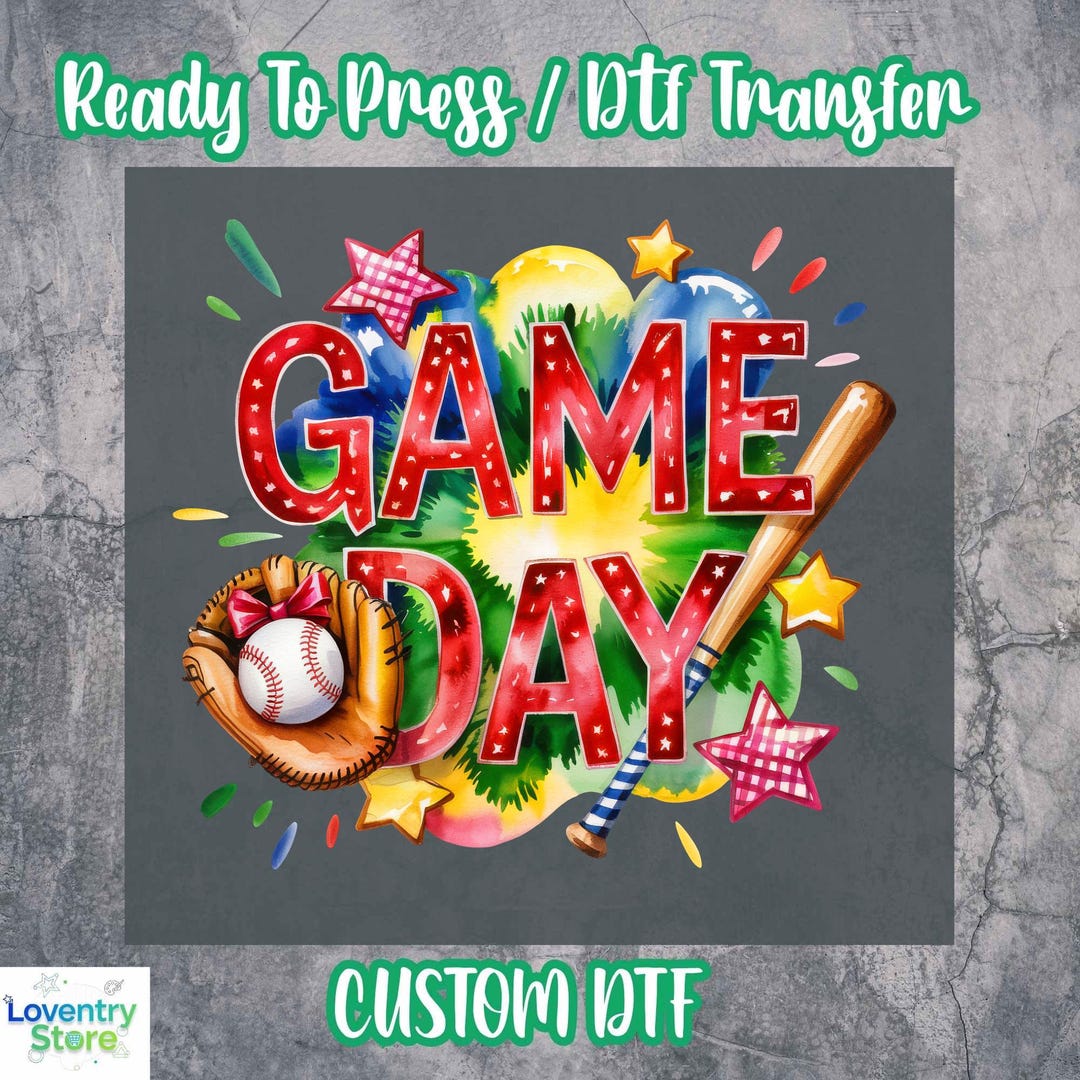 Game Day DTF Transfer | Baseball Softball Iron on Design - Etsy