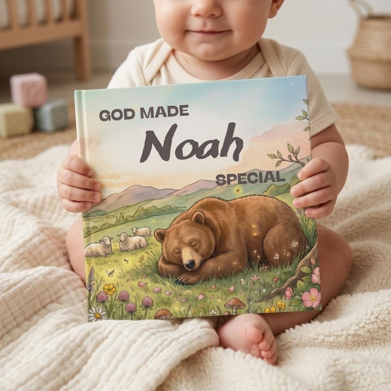 Personalized Christian Baby Book With Name, Baptism Gift for Boy or ...
