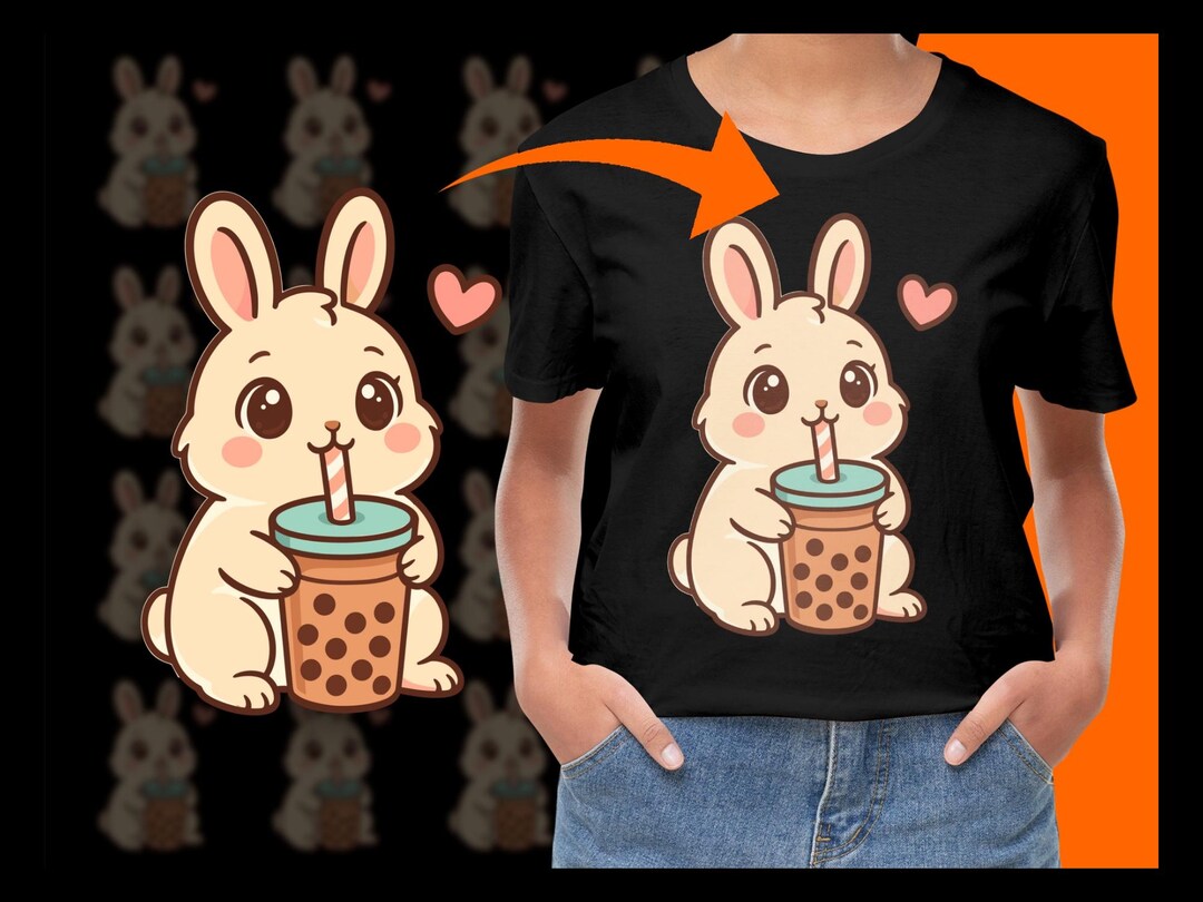 Bunny With Boba Bubble Tea Rabbit PNG, Free Commercial Use, Instant ...