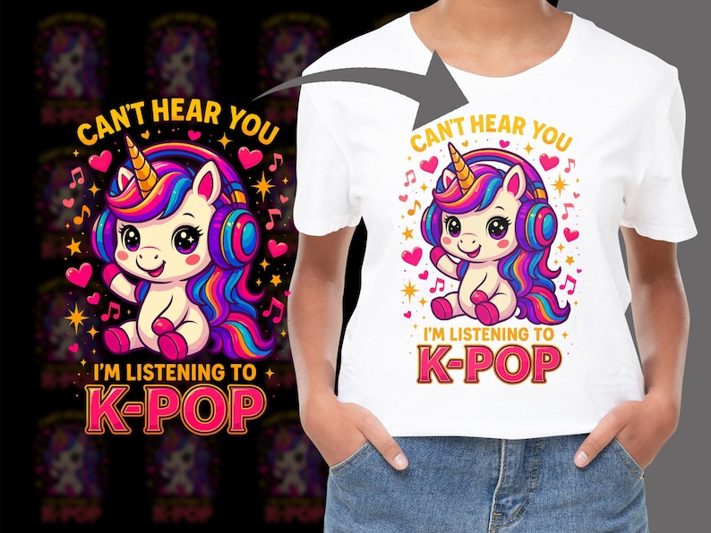 Can't Hear You I'm Listening to K-pop PNG, Free Commercial Use, Instant ...