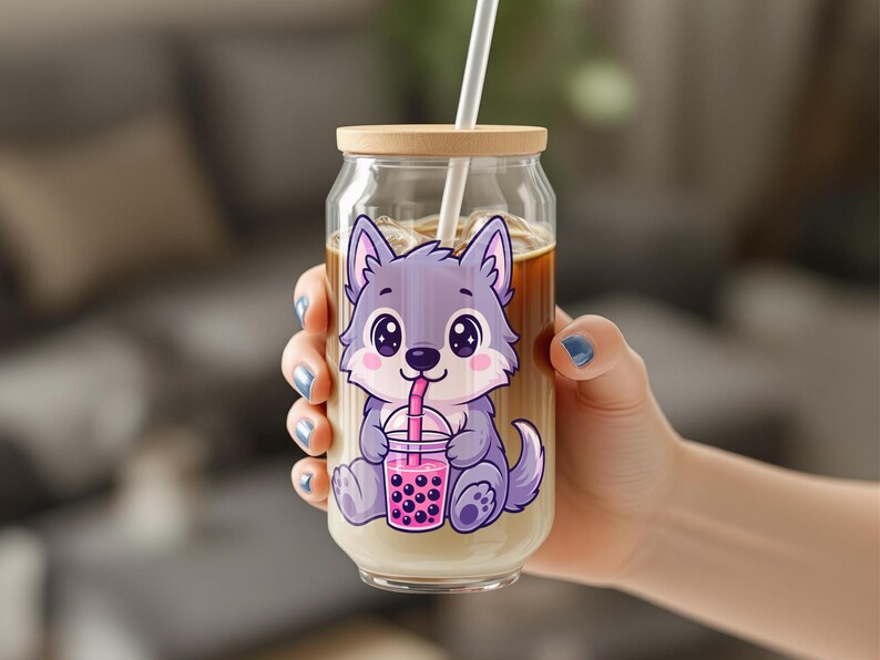 Wolf With Boba Bubble Tea PNG, Free Commercial Use, Instant Download - Etsy