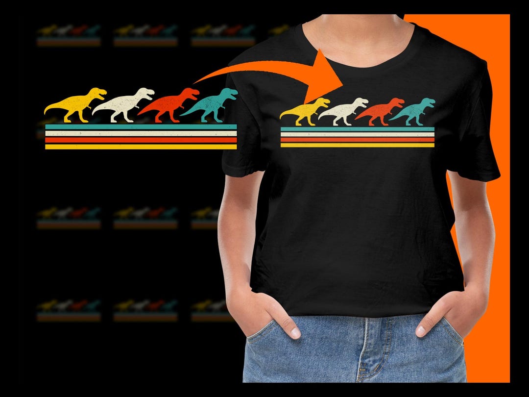 Retro T-rex Dinosaur PNG, Free Commercial Use, Instant Download - Etsy