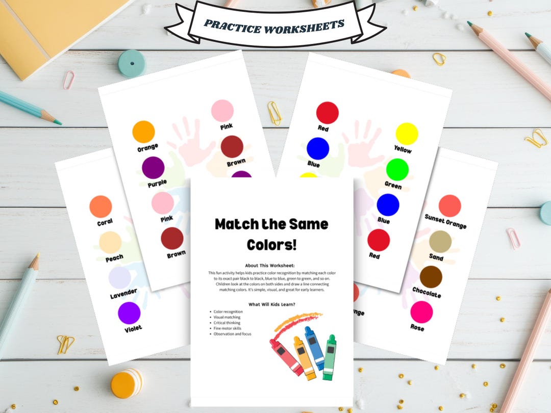 Match the Same Colors Worksheet | Color Matching Activity for Preschool ...