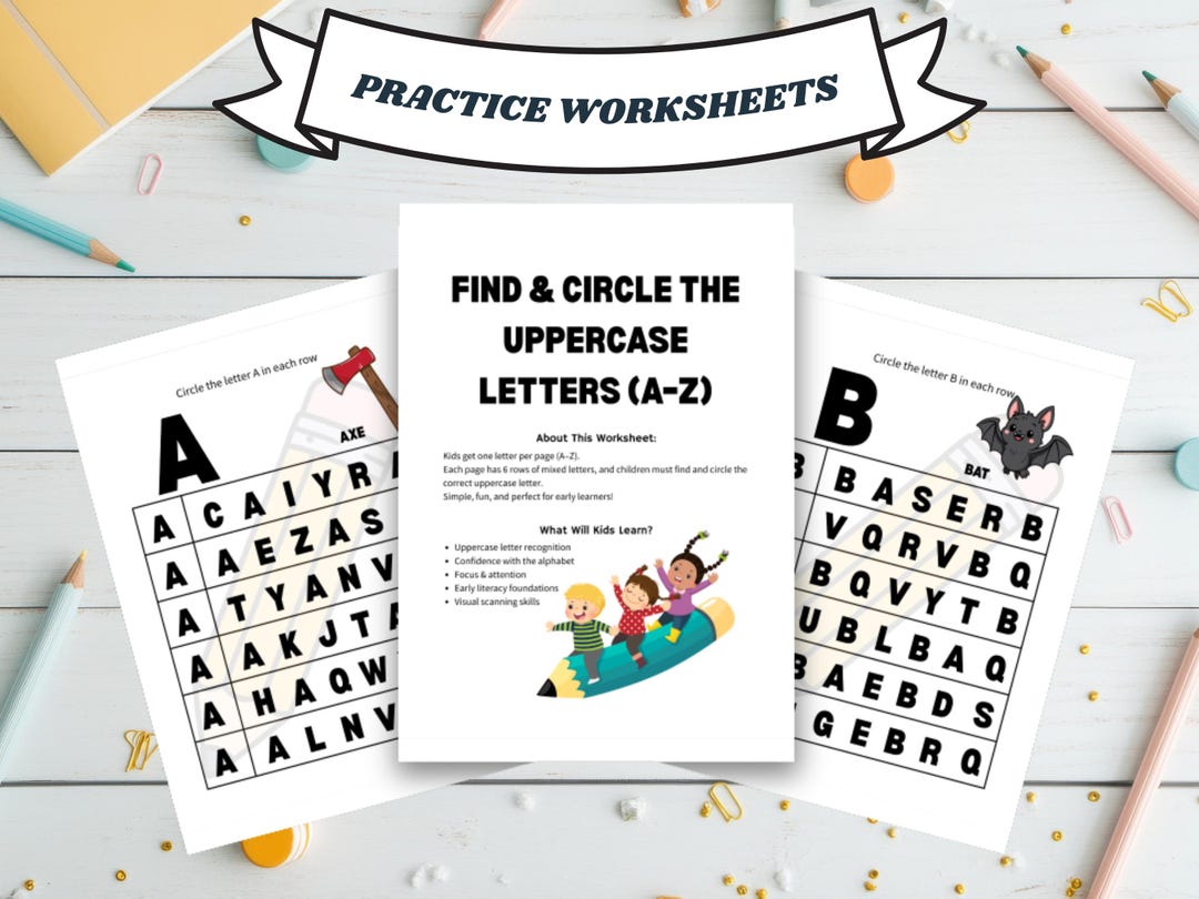 Find and Circle the Uppercase Letter Worksheets, Alphabet Recognition ...