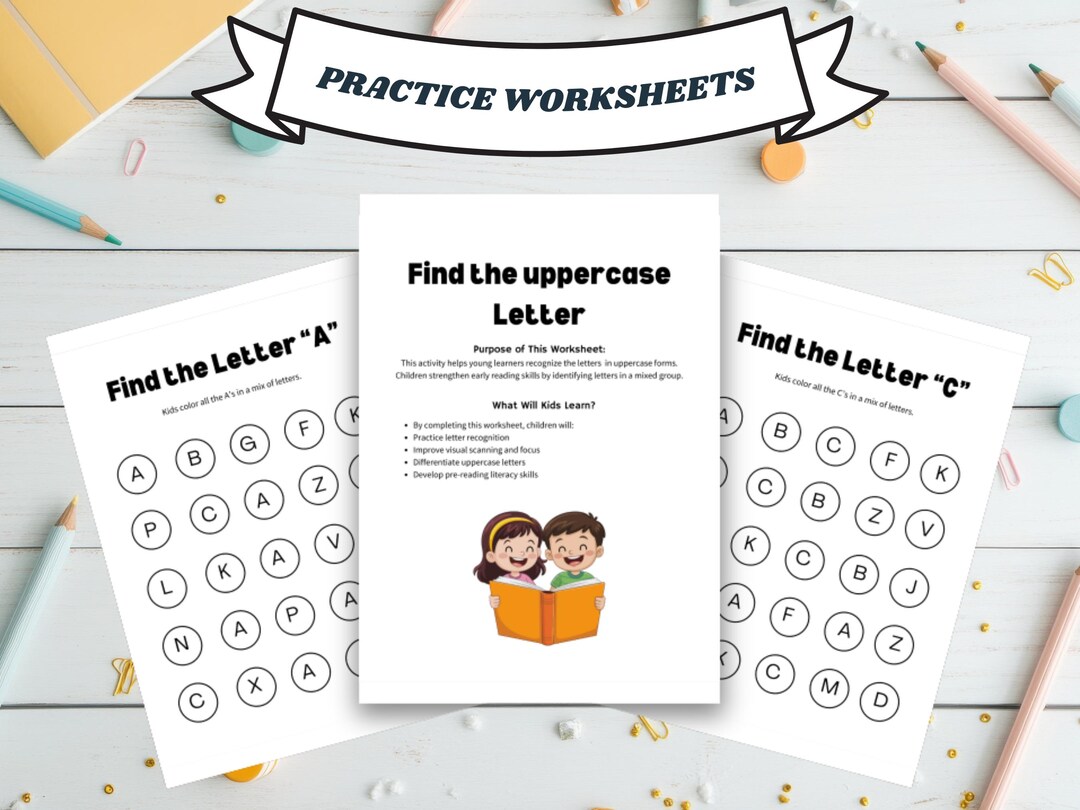 Find Uppercase Letter Worksheets | Montessori Alphabet Activity ...