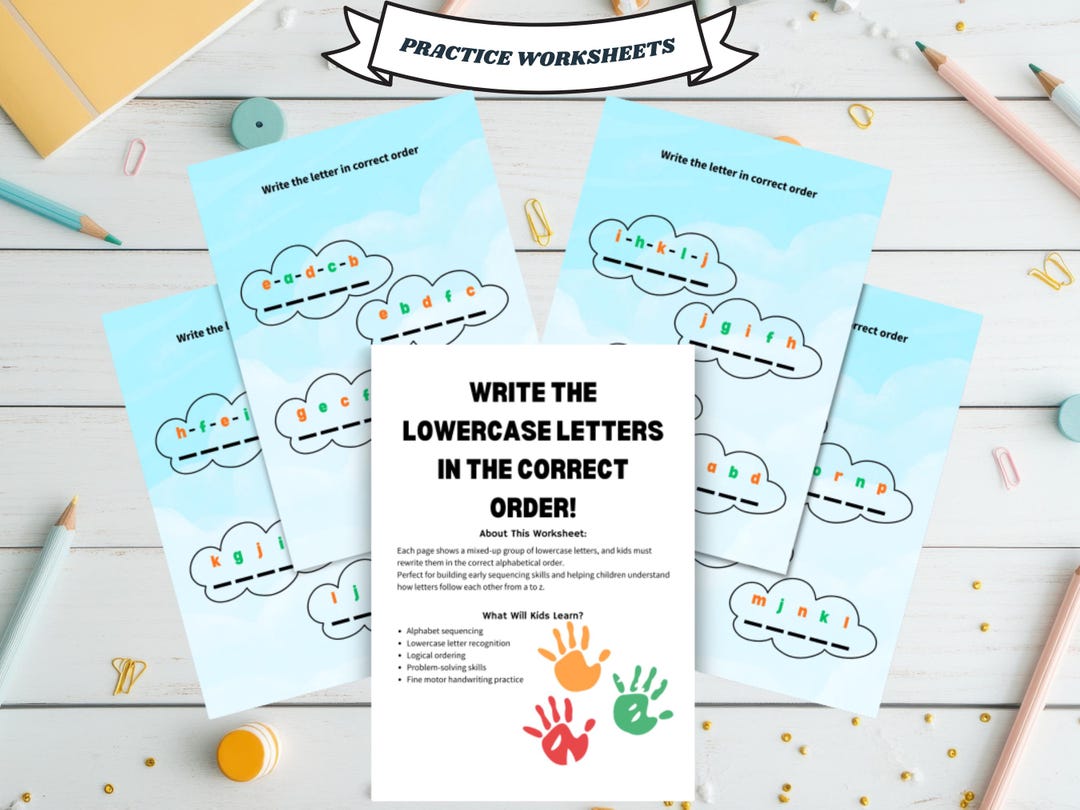 Write the Lowercase Letters in Correct Order Worksheet | Abc Sequencing ...