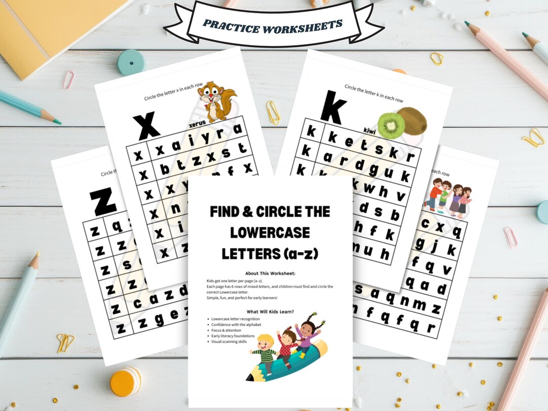 Find and Circle the Lowercase Letter Worksheets | Alphabet Recognition ...