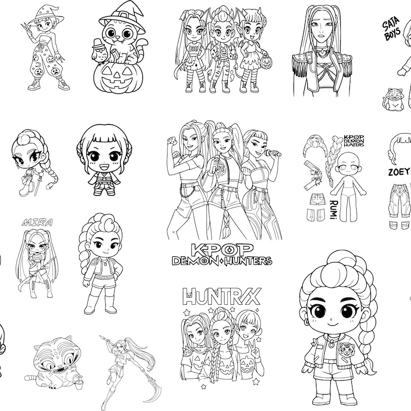 Kpop Demon Hunters Outline - Etsy