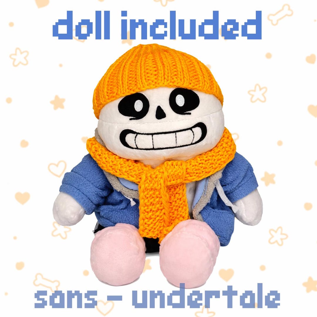 Sans Undertale Plush Doll and Outfit | Handmade Scarf, Beanie Hat ...