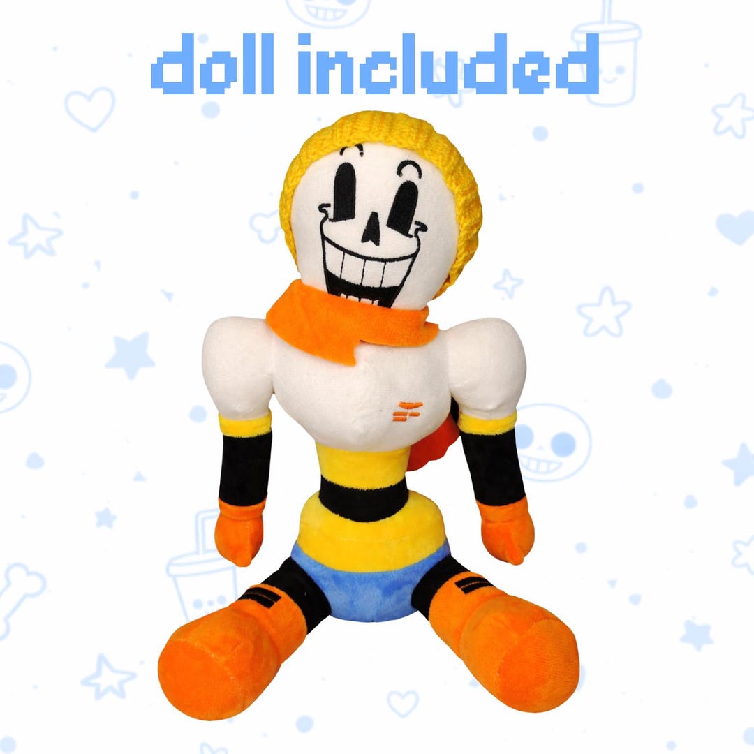 Papyrus Undertale Plushie: Handmade Knitted Yellow Beanie Doll - Etsy