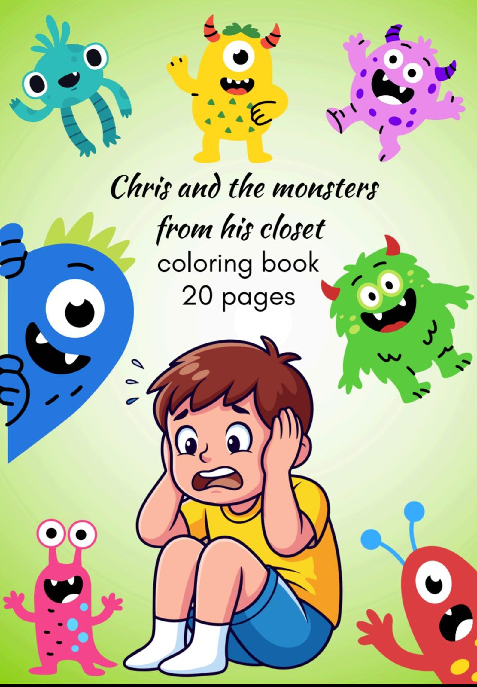Chris and the Monster From His Closet- Coloring Book for Children - Etsy