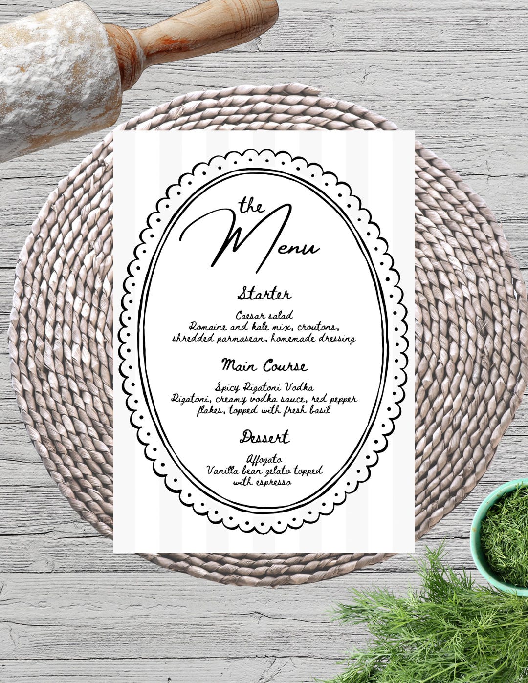Elegant Event Menu Card Template, Party Hosting (canva Downloadable ...