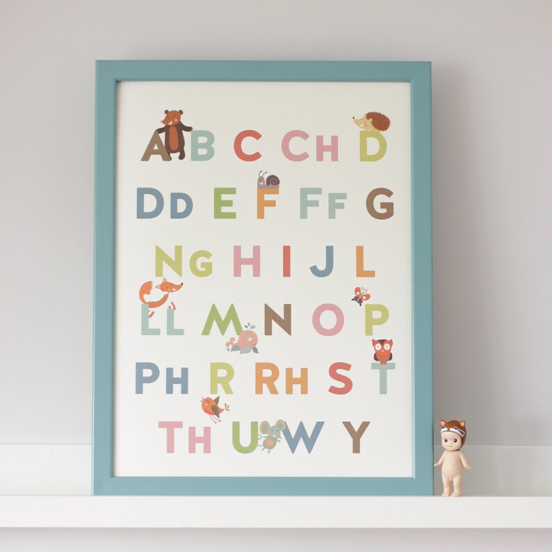 Impresión de alfabeto galés, Yr Wyddor, perfecto como un regalo de ...