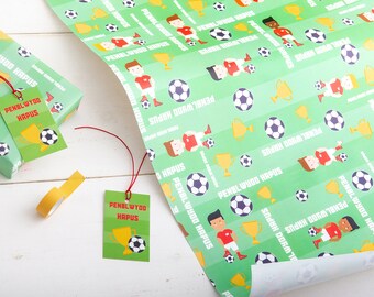 Welsh Birthday Wrapping Paper, Penblwydd Hapus With Bird Design, Single ...