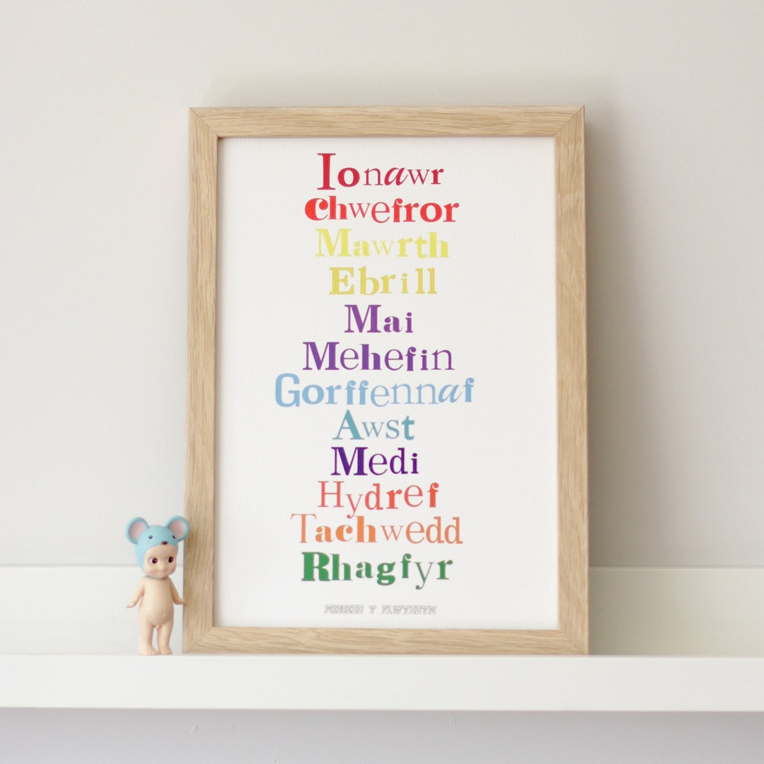 Welsh Print Misoedd Y Flwyddyn Months of the Year in Welsh - Etsy