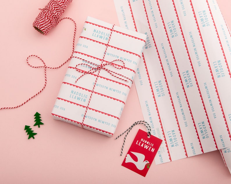 Modern Welsh Christmas Wrapping Paper Welsh Nadolig Llawen - Etsy