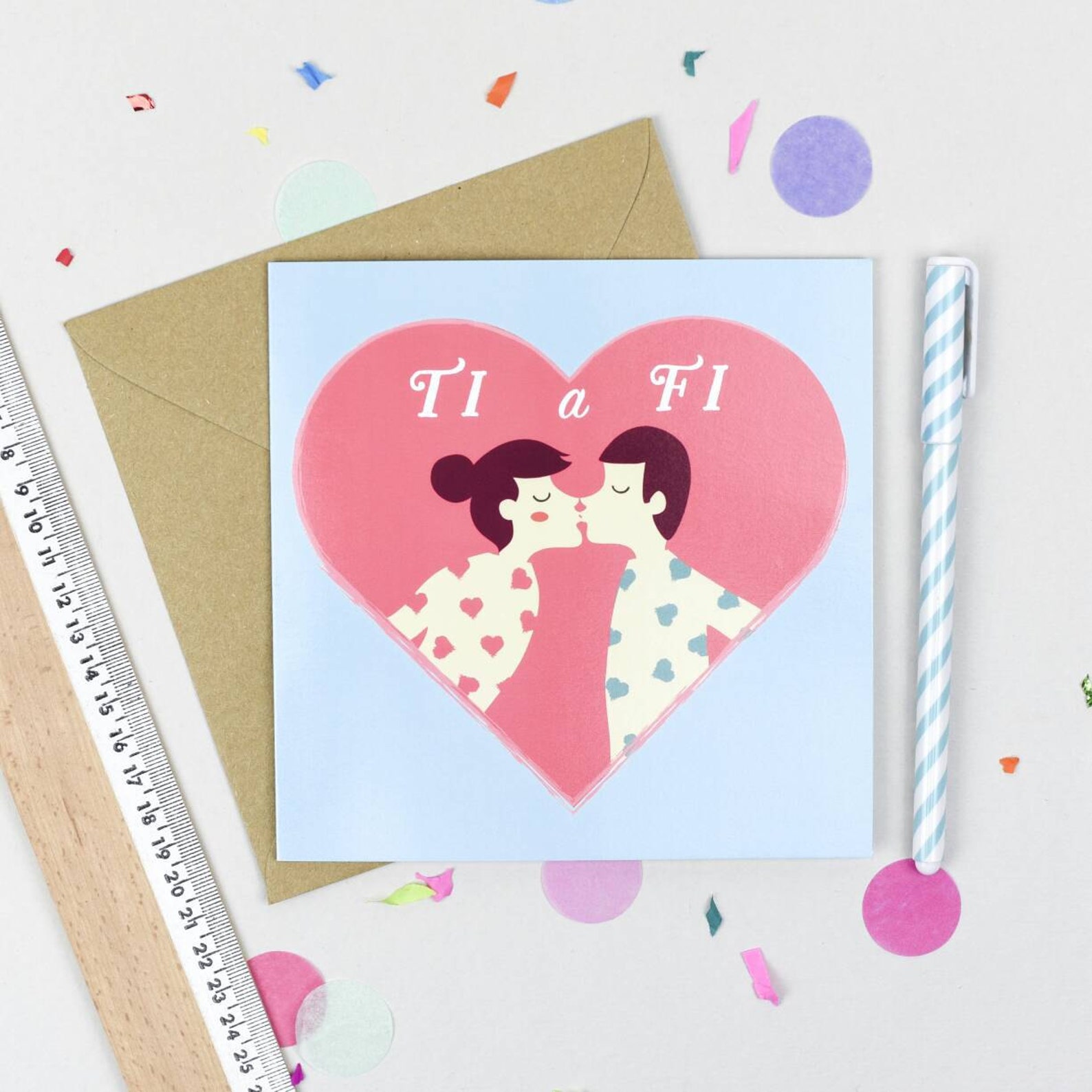 Kiss Kiss Valentines Loveheart Card - Etsy