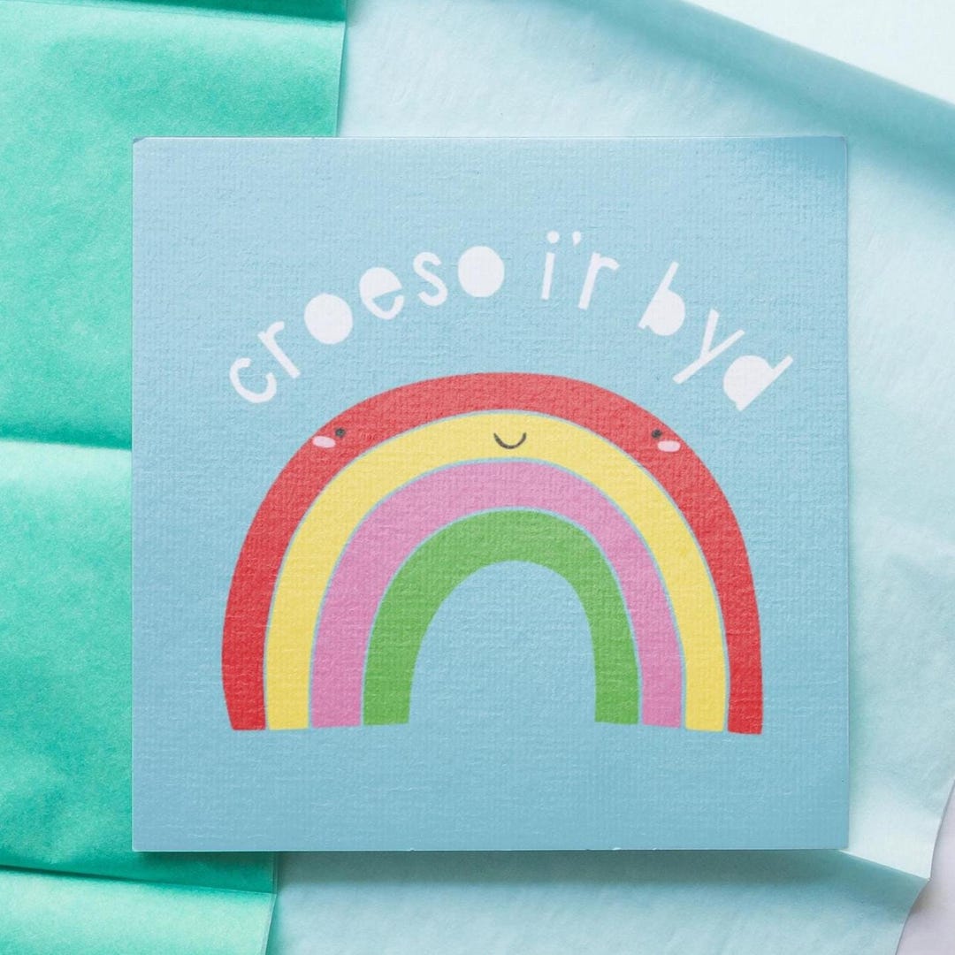 Croeso I'r Byd Baby Card - Welsh Rainbow Newborn Greeting - Etsy